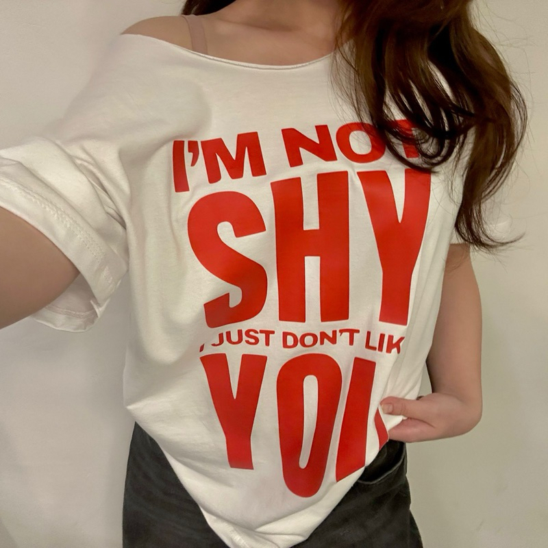 Jual im not shy crop top y2k baby tee retro street vintage ahs style ...