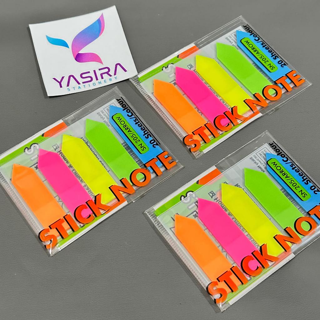 Jual SATU PAD 5 WARNA 50 LEMBAR Sticky Notes Plastik Panah V-Tec ...
