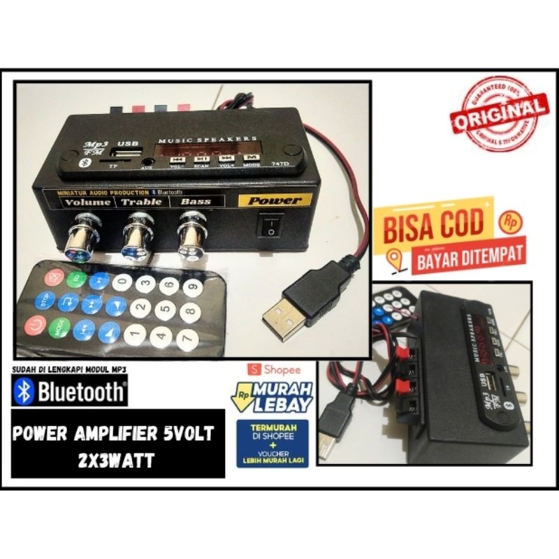 Jual Amplifier 5volt + modul mp3 bluetooth | Shopee Indonesia