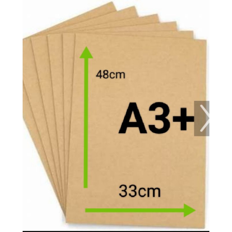 Jual (±50 pcs) kertas Kraft ukuran 33cmx48cm ( A3+ )125 gsm berat ...