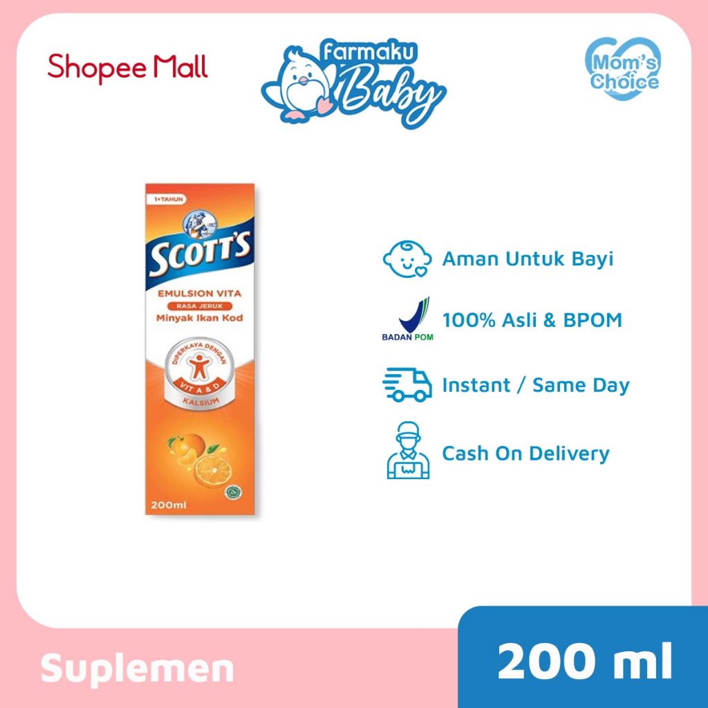 Jual Scotts Emulsion Vita 200 Ml | Shopee Indonesia