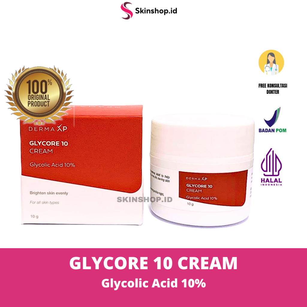 Jual GLYCORE 10 CREAM Glycolic Acid 10% 10g Original / Niacef 4% ...