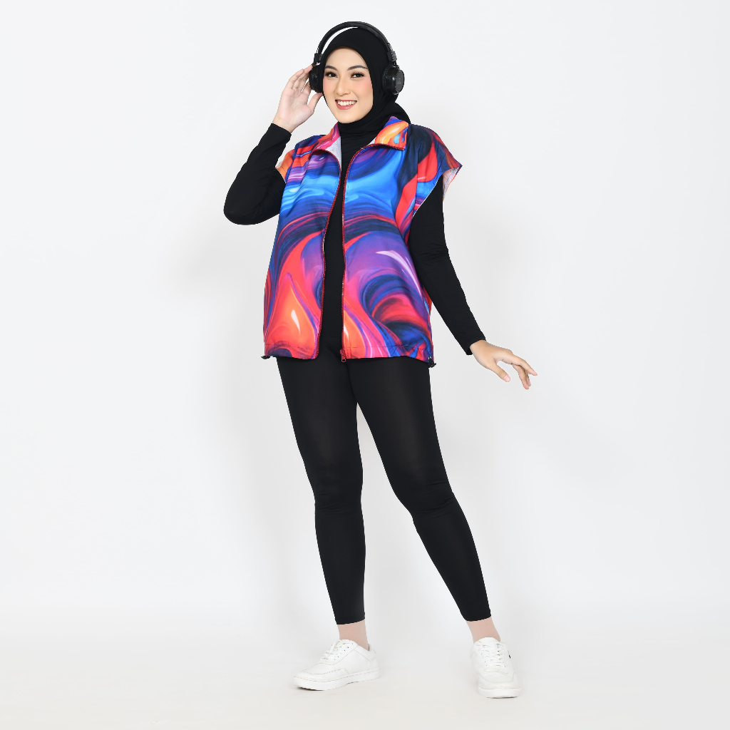 Jual Queenzie Rompi Aurora Printing Unisex Vest Olahraga Sepeda dan ...