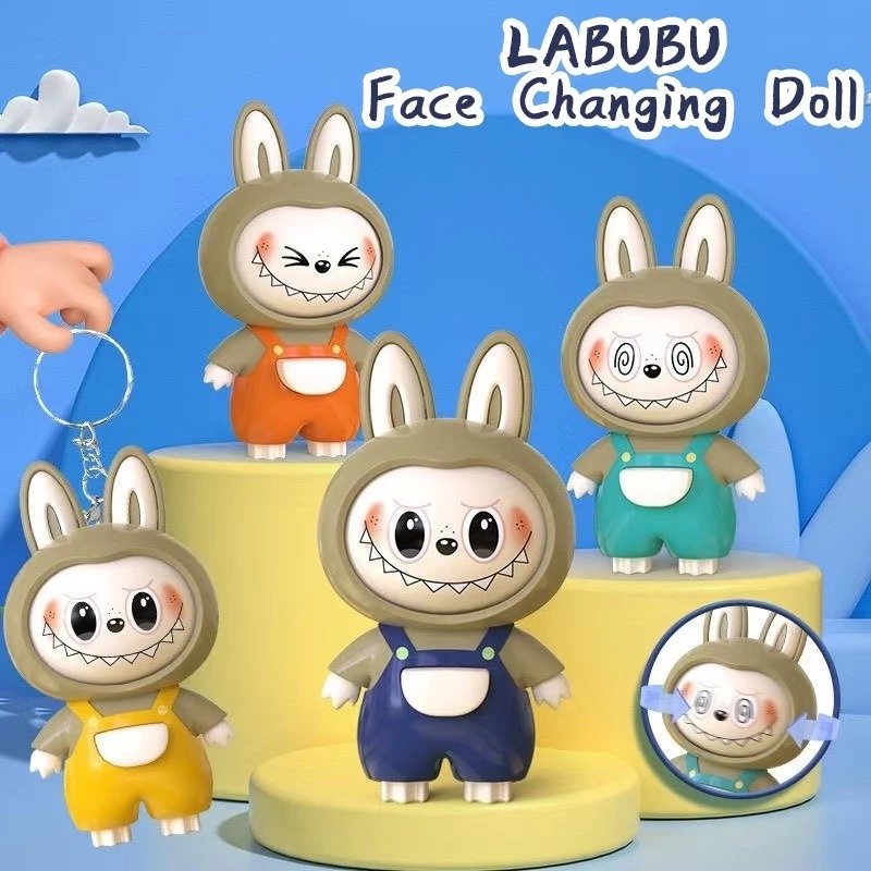 Jual GANTUNGAN BONEKA LABUBU BERUBAH WAJAH LABUBU FACE SWAP FREE RING ...