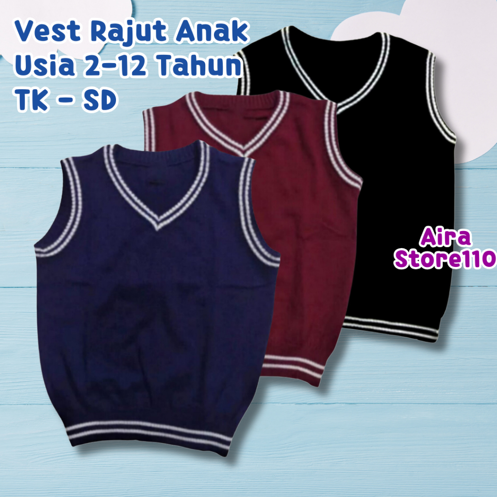 Jual VEST ATAU ROMPI RAJUT SETRIP ANAK TK-SD USIA 2-12 TAHUN LAKI-LAKI ...