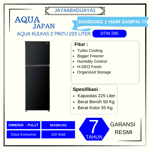 Jual KULKAS AQUA AQR-DTM285CBP DS 2 PINTU DTM 285 CBP DS Turbo Cooling NEW!!! | Shopee Indonesia