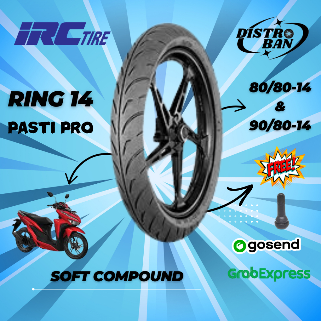 Jual Ban Motor Matic RIng 14 IRC Fasti Pro 80/80 90/80 Ban Tubles Depan ...