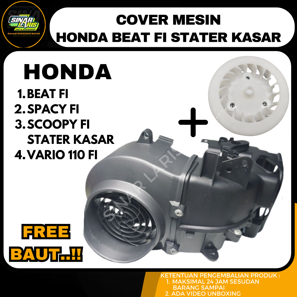 Jual COVER MESIN BEAT FI, SCOOPY FI STATER KASAR ATAS BAWAH DAN TTP ...