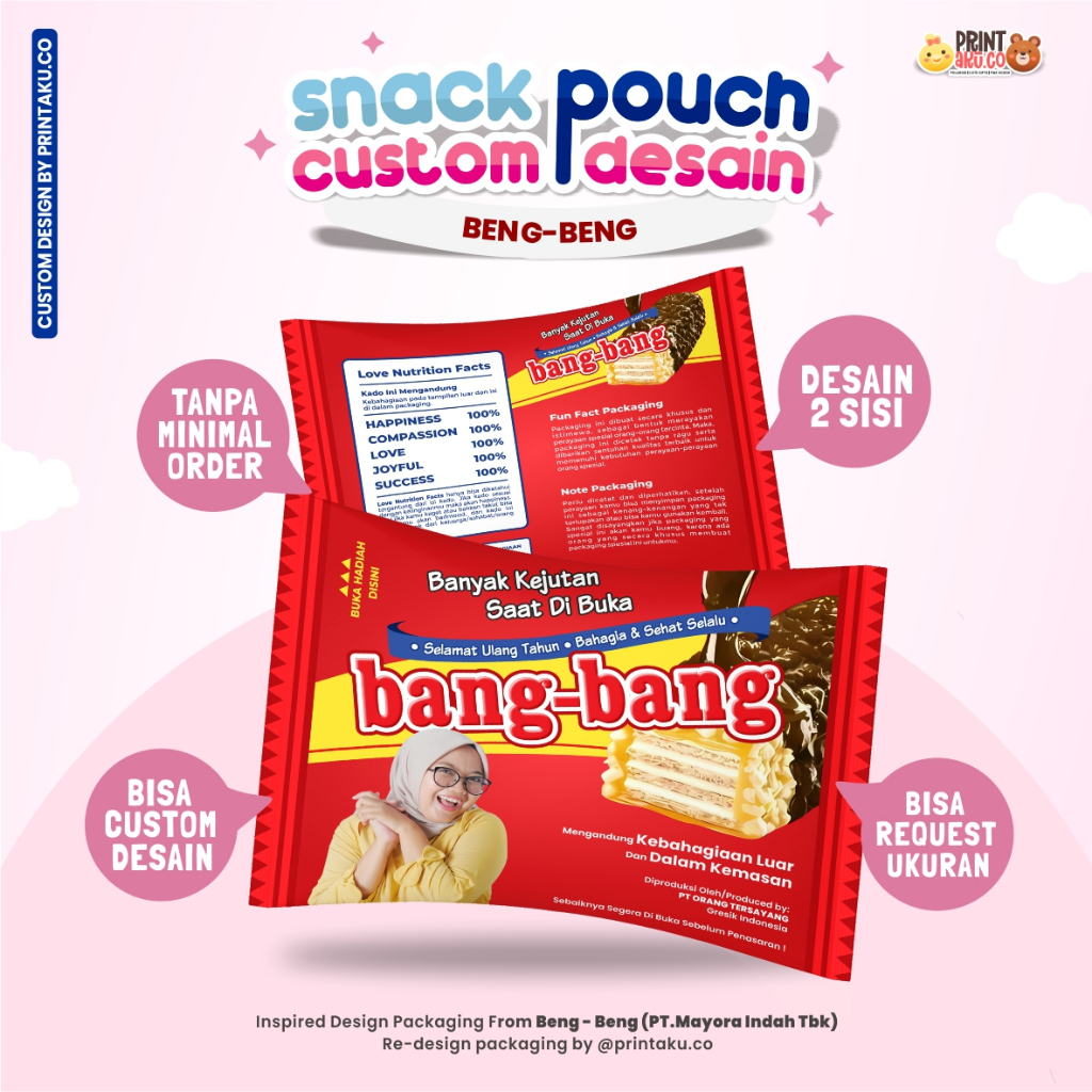Jual Snack Custom Foto Teks Bungkus Pouch Jumbo | Series Beng-Beng ...
