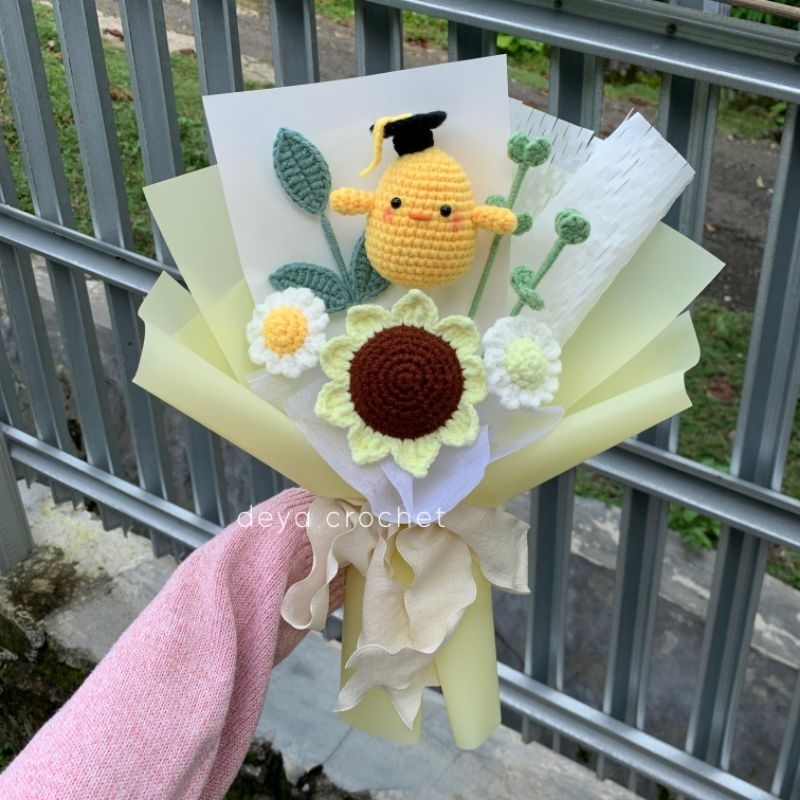 Jual Chicks Crochet Bouquet | Buket Bunga Rajut | Graduation | Wisuda ...