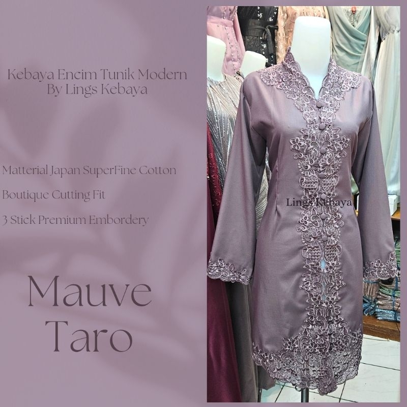 Jual Kebaya Encim Modern Tunik Burgundy Milo Pink Rosegold Navy Hitam ...