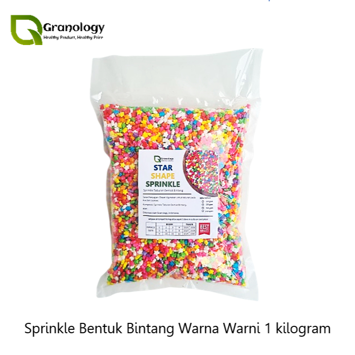 Jual Sprinkle Bentuk Bintang / Star Sprinkle (1 kilogram) by Granology ...