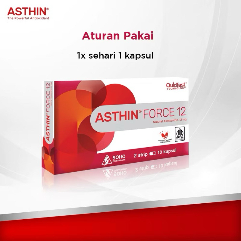 Jual Asthin Force 12 Suplemen Daya Tahan Tubuh+Antioksidan 2 Strip @10 ...