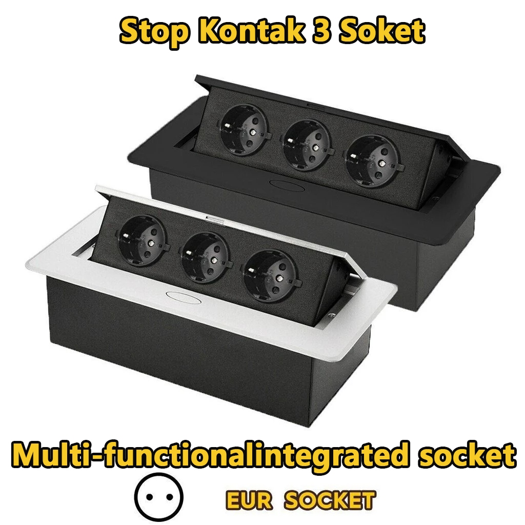 Jual 【COD】Stop Kontak Meja Meeting Tanam 3 Soket pop-up 3lubang Desktop Tertanam Stopkontak ...