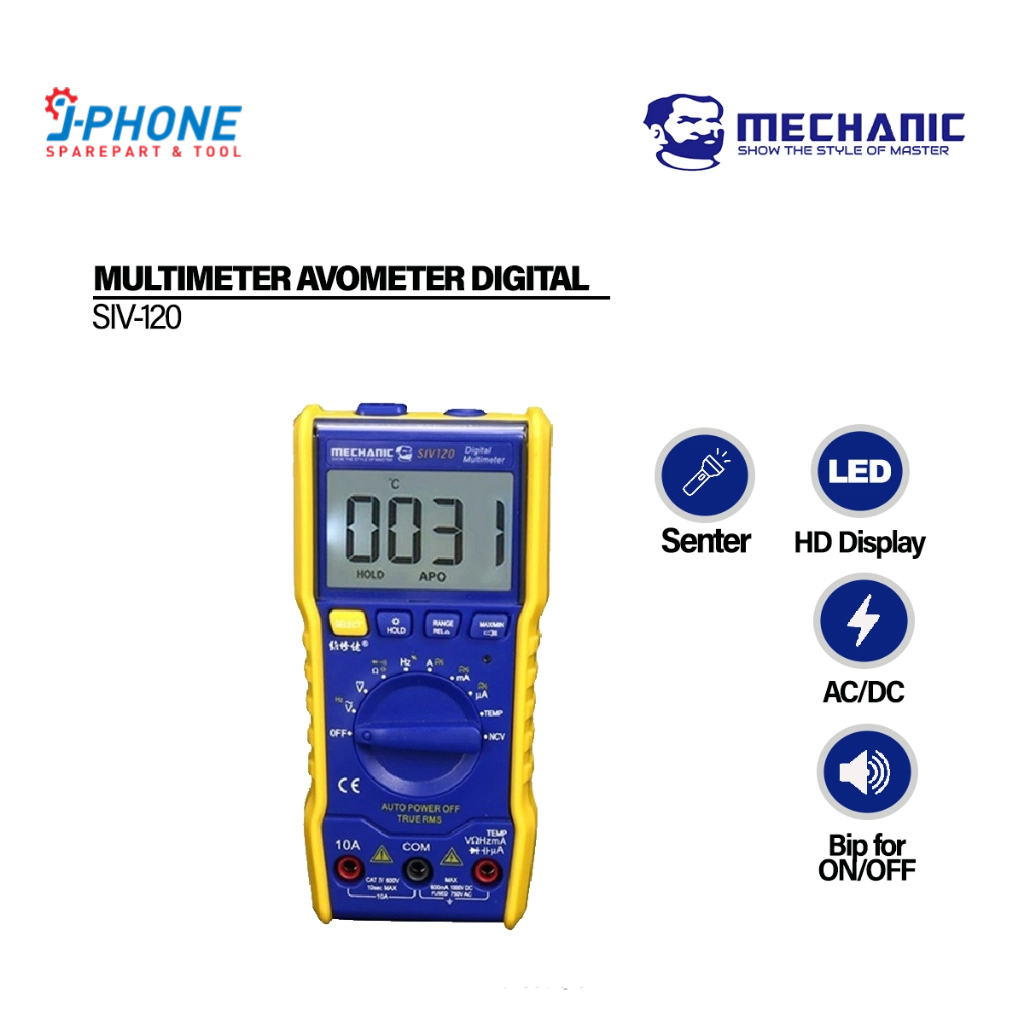 Jual MECHANIC SIV-120 MULTITESTER DIGITAL - MULTIMETER DIGITAL MECHANIC ...