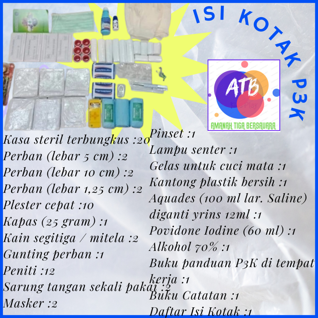 Jual Paket Isi Kotak P3K Kasa Steril Terbang Type A | Shopee Indonesia