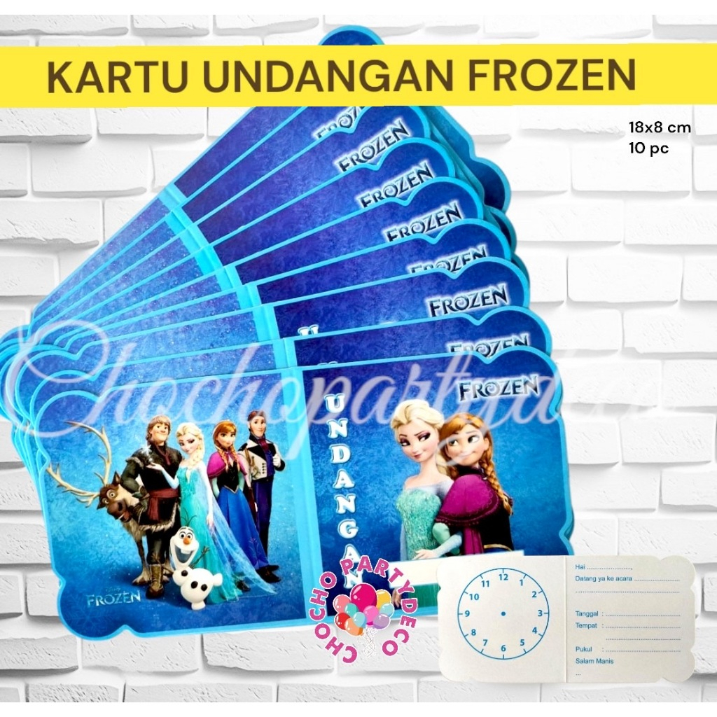 Jual Kartu Undangan Ulang Tahun FROZEN Isi 10 / Kartu Undangan Ultah ...
