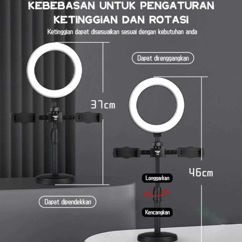 Jual Ringlight dimmable live streaming holder/ RingLight Tripod 2 ...