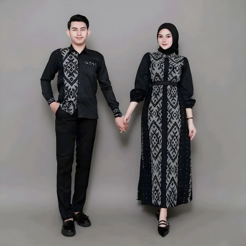 Jual Baju Couple Tenun Troso, Dress Tenun Kondangan Pesta Formal Hitam ...