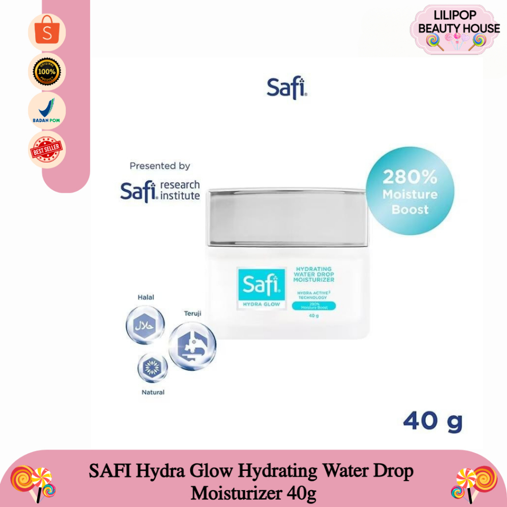 Jual SAFI Hydra Glow Hydrating Water Drop Moisturizer 40g | Shopee ...