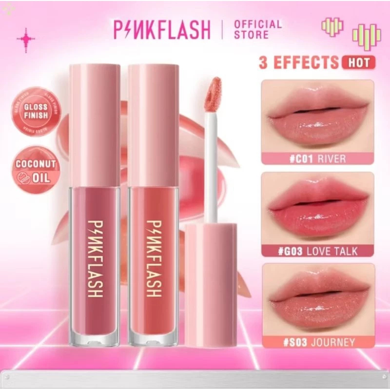 Jual Pinkflash Melting Matte Lipcream Lip Matte L01& Pinkflash Lasting Glossy Lipgloss PF-L02 ...
