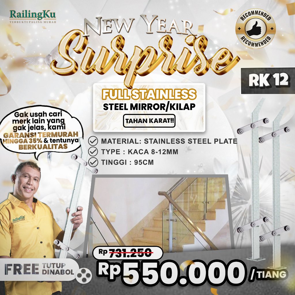 Jual [NEW YEAR SURPRISE] Railing Tangga Stainless Public Area Railingku RK 12 Railing Anti Karat ...