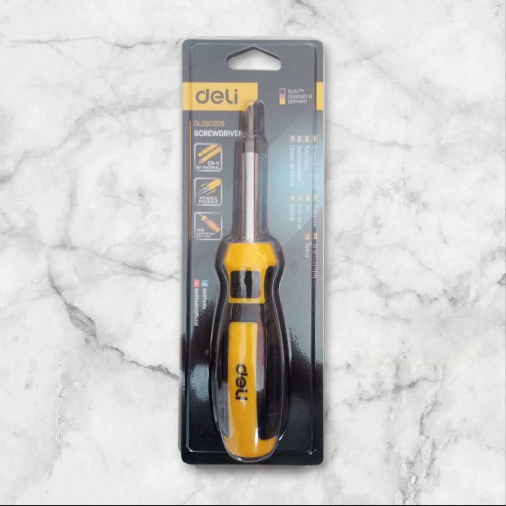 Jual Deli Screwdriver Set 6 In 1 / Deli Obeng Set 6 In 1 EDL260206 ...