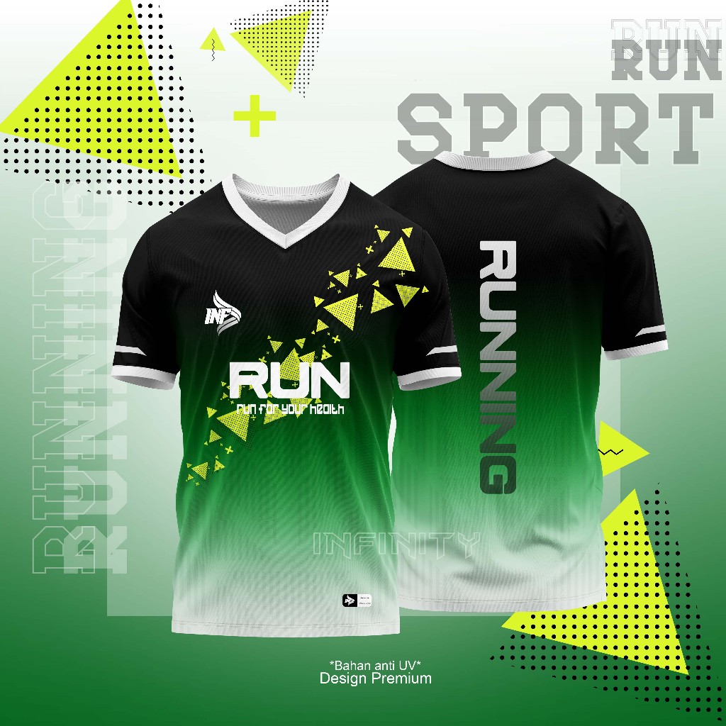 Jual Jersey Running Gradation Green | Shopee Indonesia