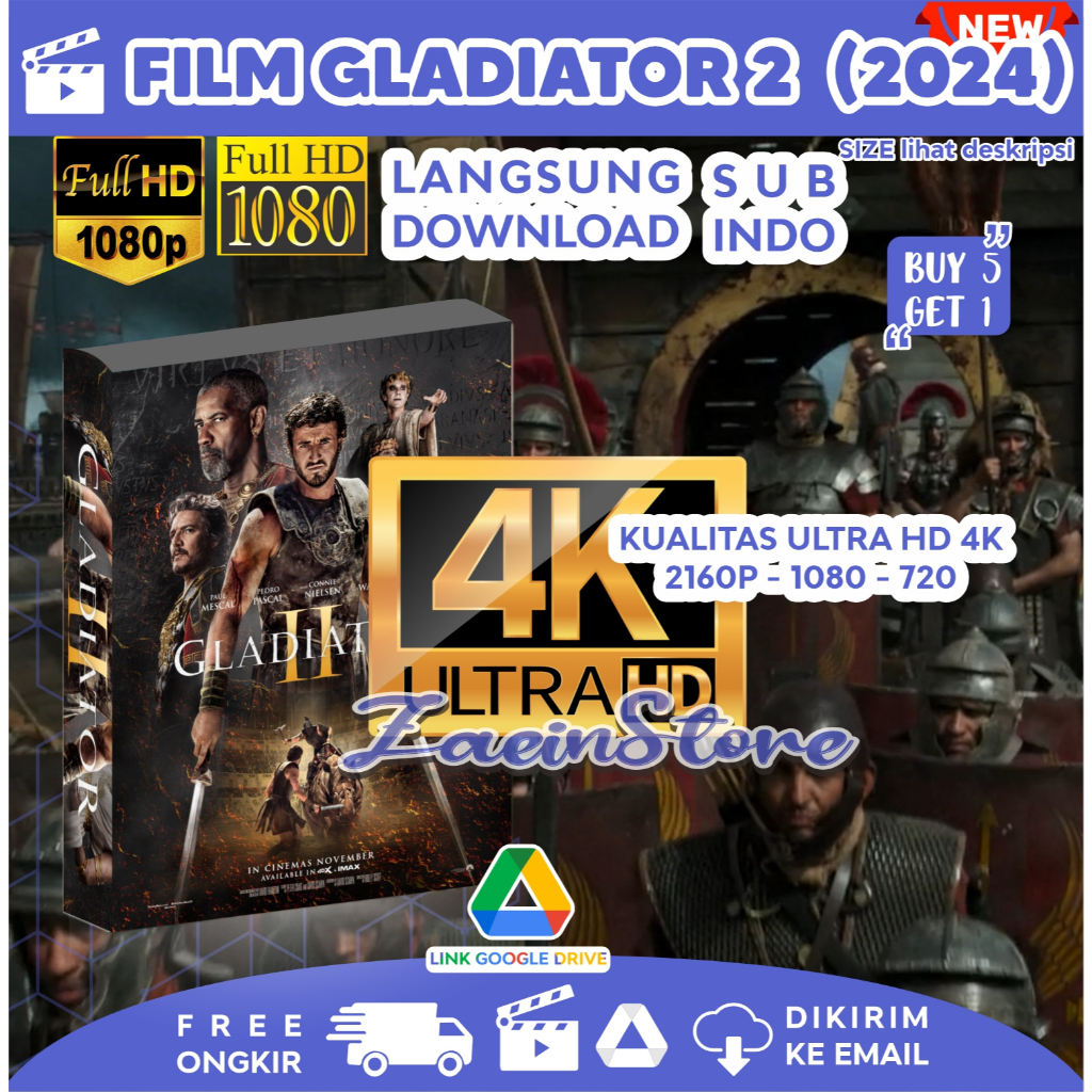 Jual FILM GLADIATOR 2 (2024) // FILM TERBAIK // FILM GLADIATOR // FILM TERBARU 2024 // FILM ...