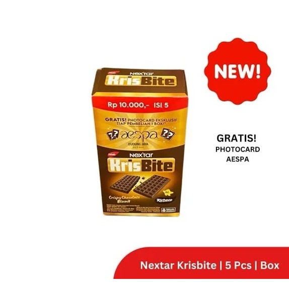 Jual Nextar KrisBite Crispy Chocolate Biscuit 1 Box isi 5 pcs | Shopee ...