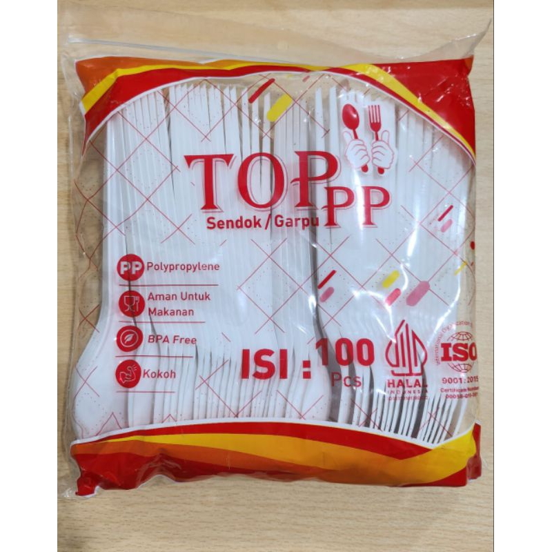 Jual Sendok makan panjang PUTIH SUSU TOP PP isi 100 pcs | Shopee Indonesia