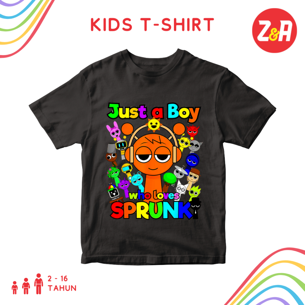Jual Kaos Anak SPRUNKI | Baju Atasan Anak Lengan Pendek karakter Sprunk ...