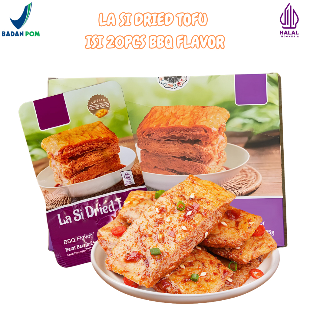 Jual La Si Dried Tofu Snack Isi 1 Box x 20pcs / Tahu Semi Kering Asin ...