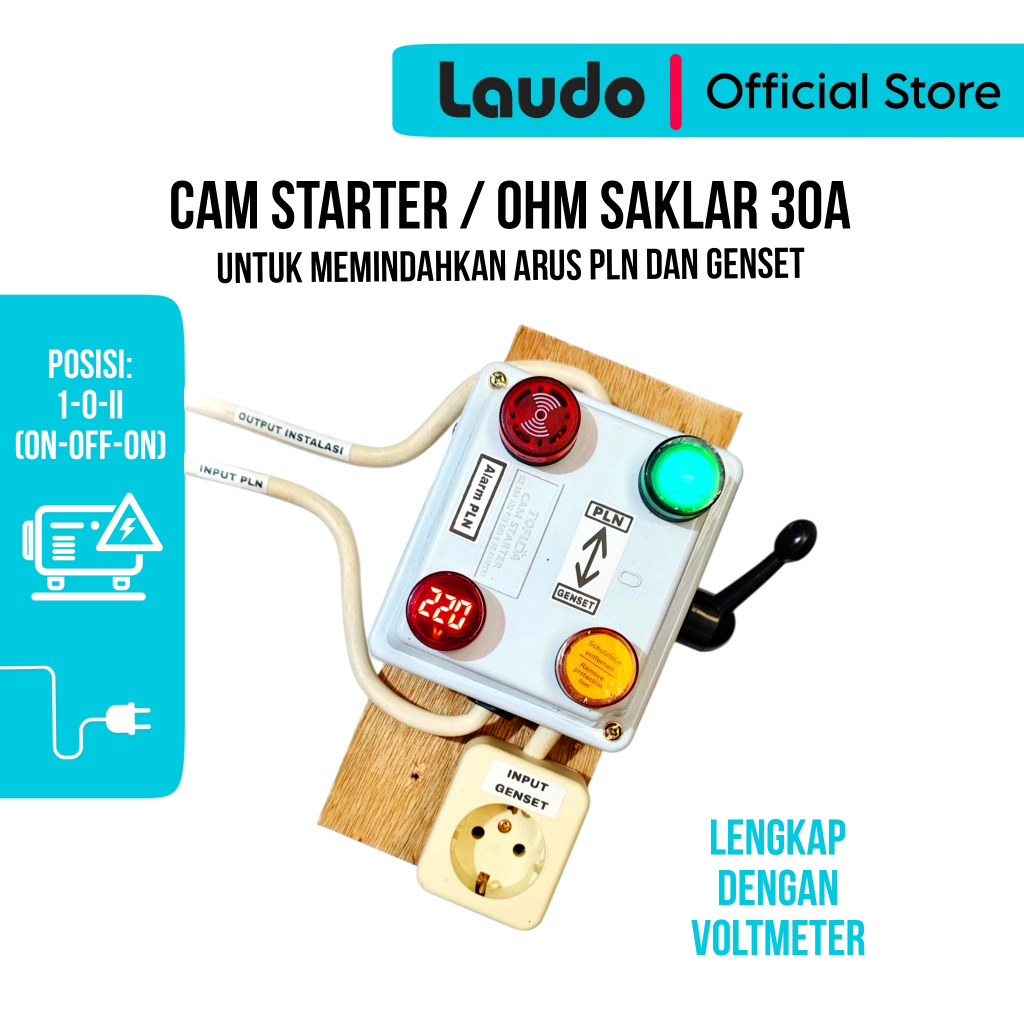 Jual Cam starter saklar Tuas pemindah genset PLTS PLN VOLTMETER ...