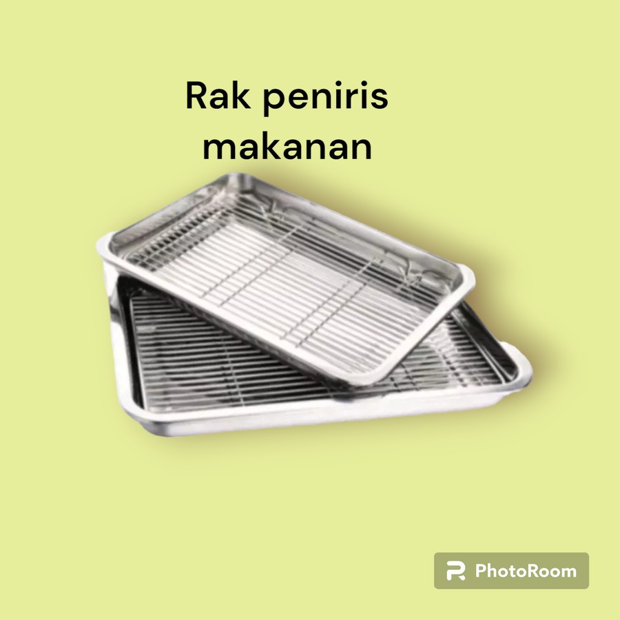 Jual Cooling Rak Dan Wadah Peniris Makanan Gorengan Minyak Bahan ...