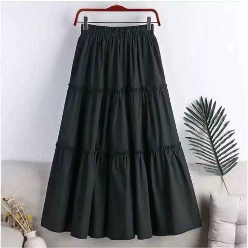 Jual Ruffle Skirt 3 susun / rok panjang wanita / skirt korean style ...