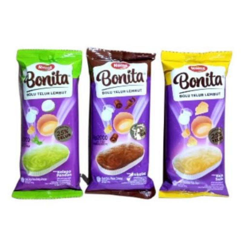 Jual Roma Roti Bonita Bolu Telur Lembut 30gr Coklat,keju susu,kelapa ...