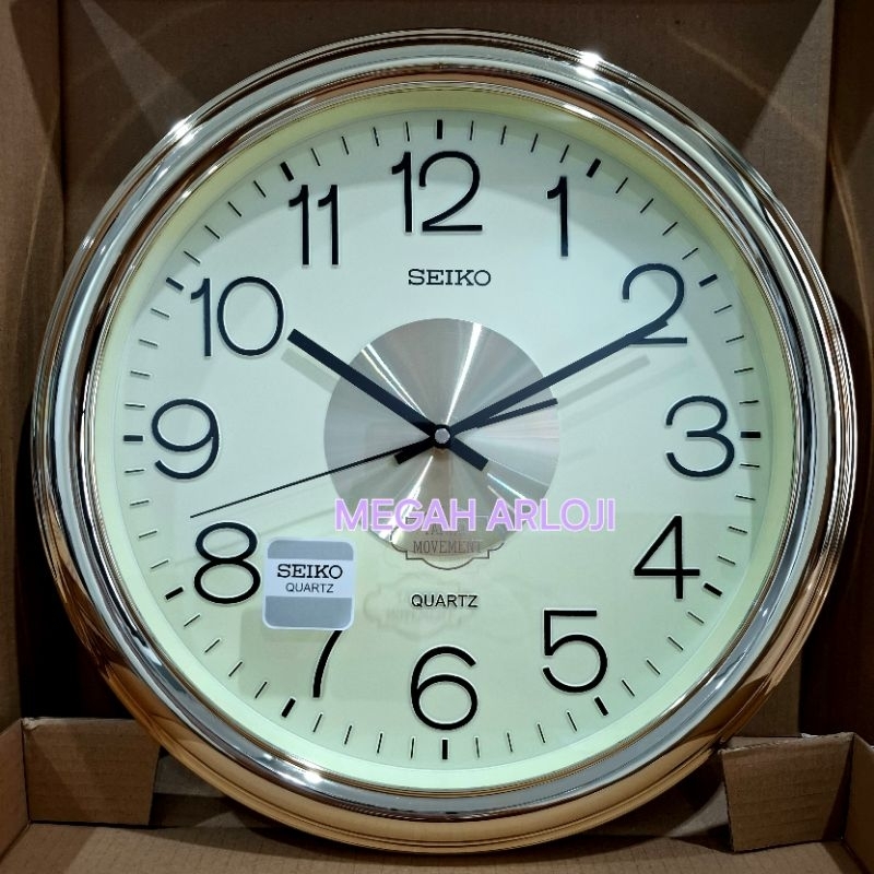 Jual Jam Dinding Seiko Besar 40cm Gold Silent/Sweep &Detak | Shopee ...