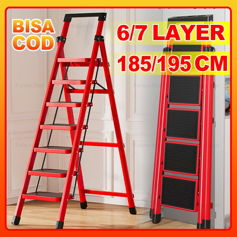 Jual Tangga Lipat Aluminium Teleskopik 6.2m 5..2m 4.4m Single Double ...
