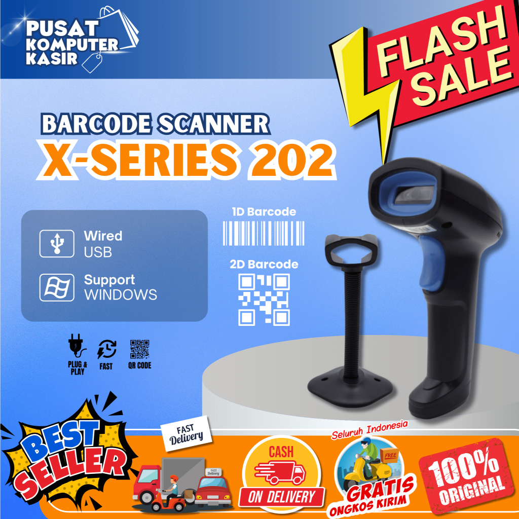 Jual Iware X-SERIES Scanner Barcode 202 / IW-202 AutoScan With Stand ...