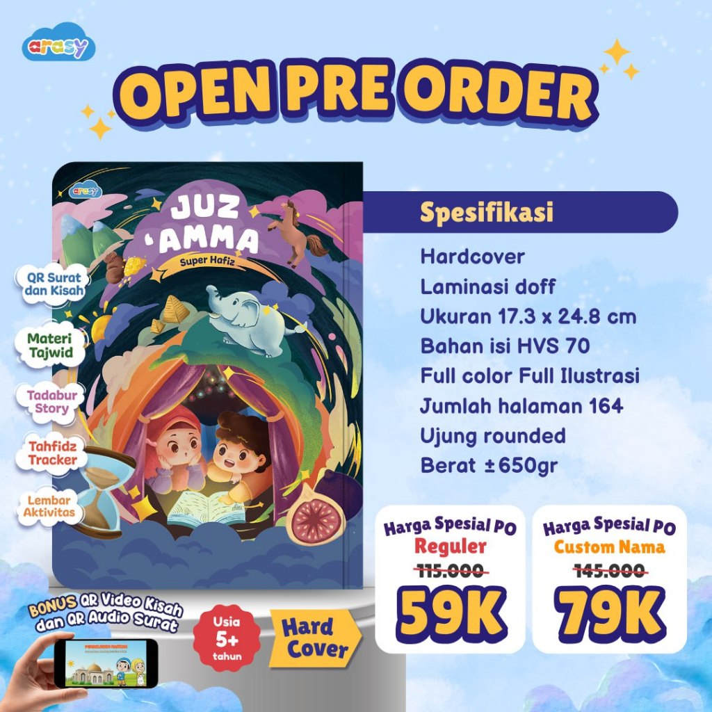 Jual JUZ 'AMMA SUPER HAFIZ, Juz 'Amma Custom Nama, Juz Amma Anak, Juz Amma Hard Cover [Arasy ...