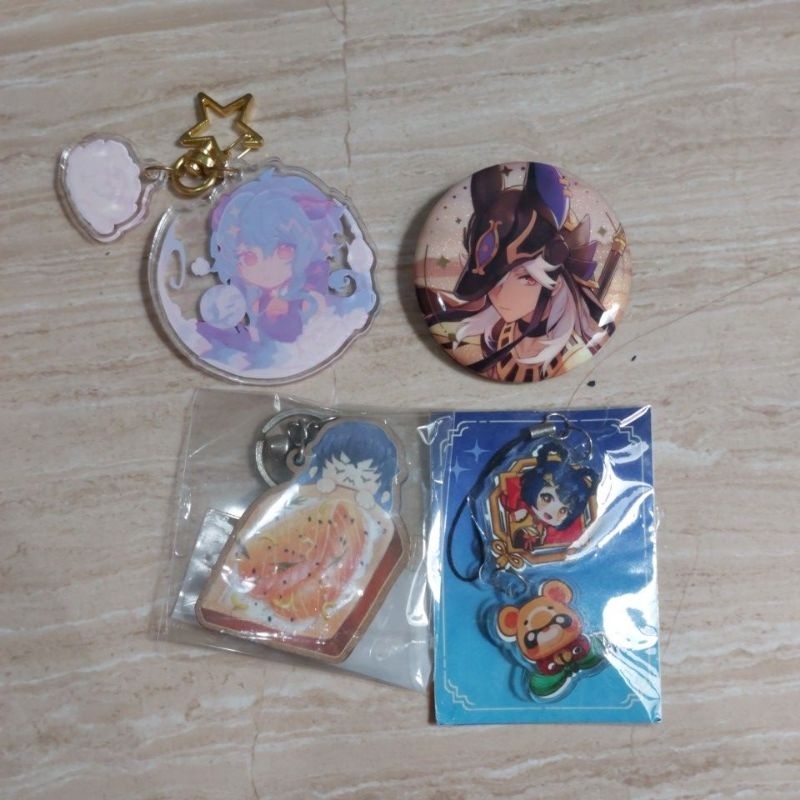 Jual Genshin Impact Keychain Xiangling Ganyu Albedo Cyno Pin Demon ...
