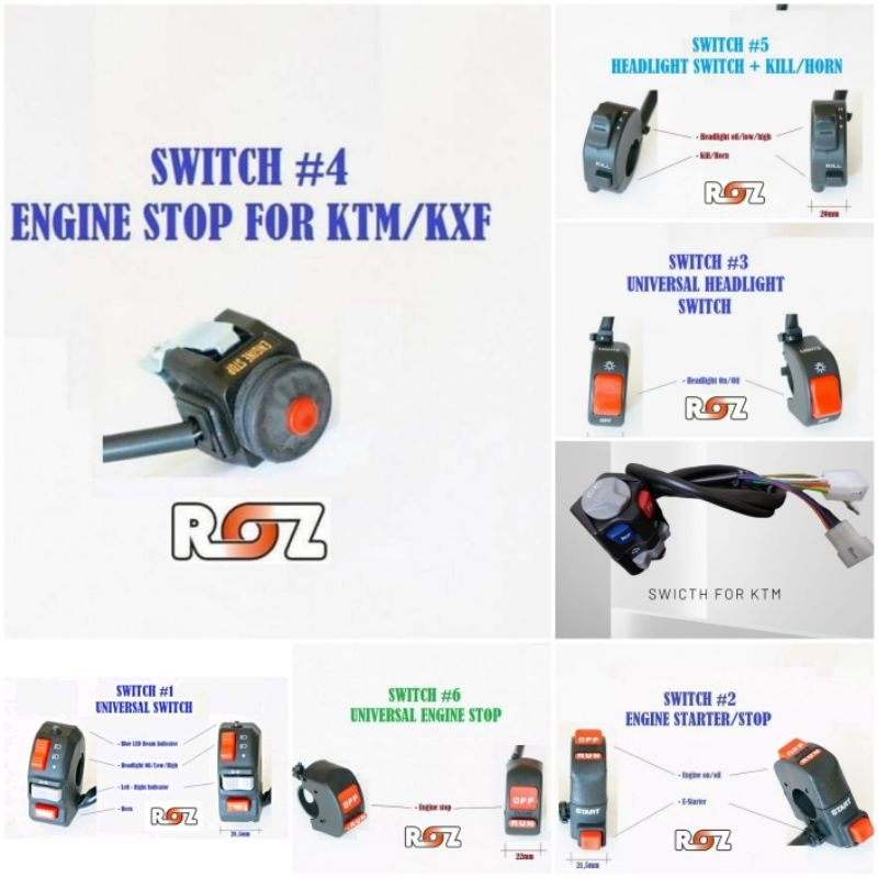 Jual Saklar Roz Switch on off starter light universal stop | Shopee ...