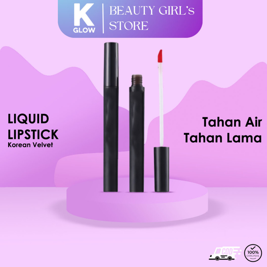 Jual [ KGLOW ] Liquid Velvet Korean Lipstick Lip Cream Lip Glaze Tahan ...
