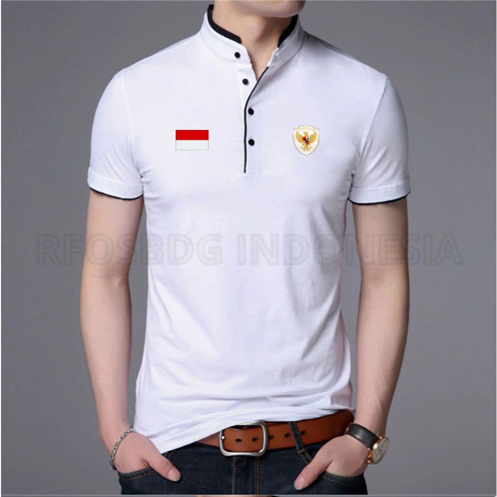 Jual Baju Kaos Polo Pria DYRGO Timnas Indonesia Putih Polos Logo Garuda ...