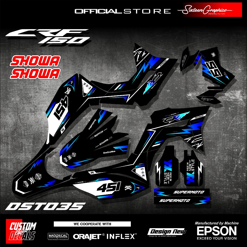 Jual Decal stiker crf 150 l full body custom gradasi warna bisa ubah nomor nama sponsor dst035 ...