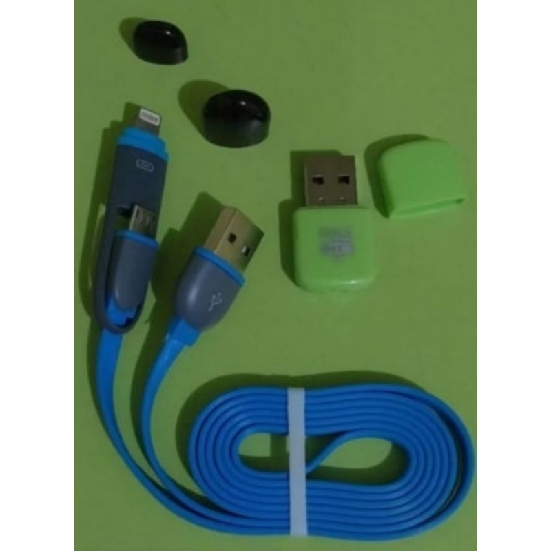 Jual USB Cable to micro and apple port and micro sd card , reader 3 in ...