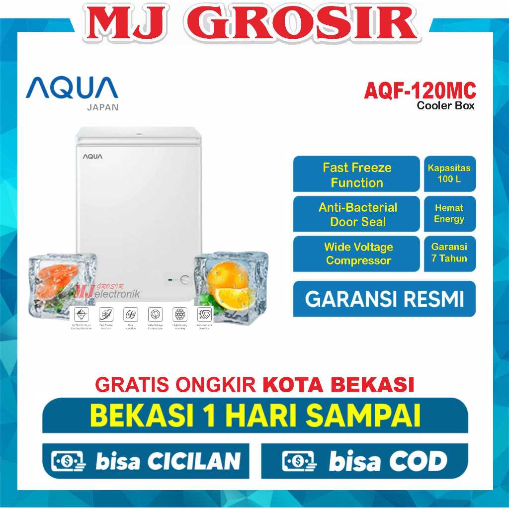 Jual AQUA AQF 120 MC CHEST FREEZER BOX AQF-120MC LEMARI PEMBEKU | Shopee Indonesia