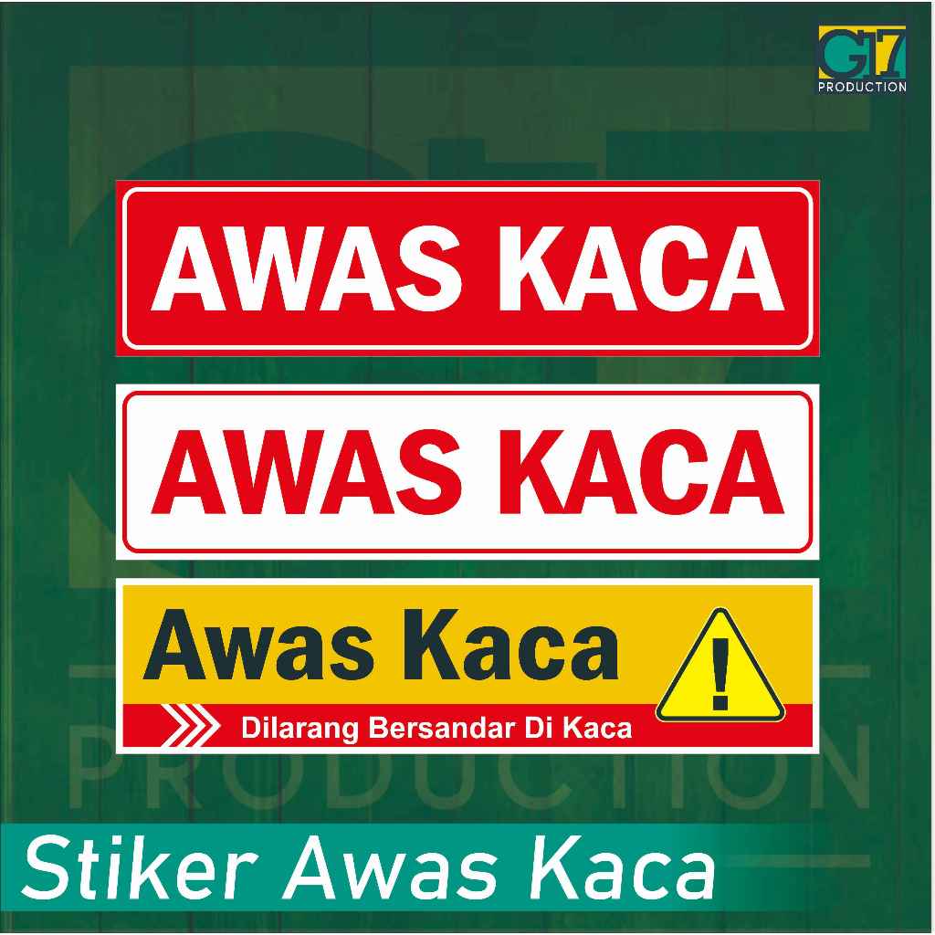 Jual Stiker Awas Kaca | Sticker Sign Awas Kaca | Shopee Indonesia