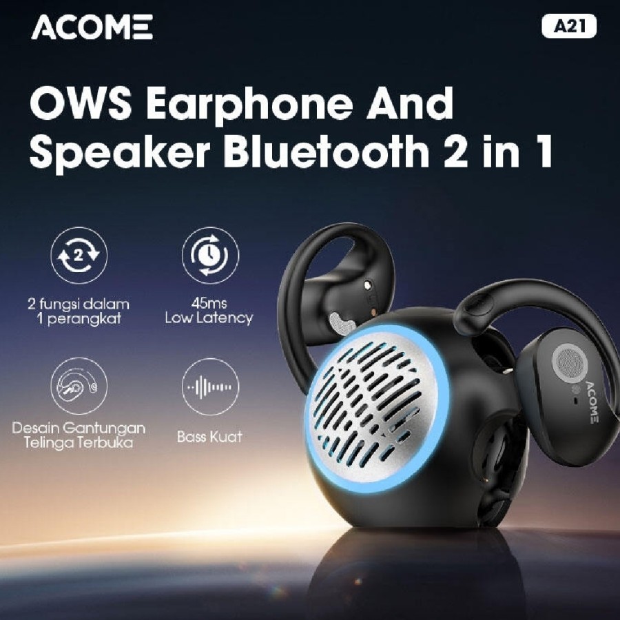 Jual ACOME A21 2 IN 1 EARPHONE & 5.4 BLUETOOTH SPEAKER LOW LATENCY 45ms ...